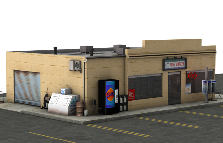 mini market machine 3d model