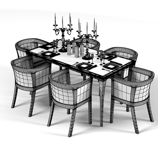 modern dining table 3d model