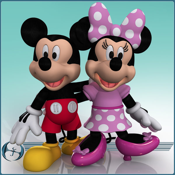2 mickey minnie 3d model