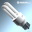 fluorescent light bulb e27 3d obj