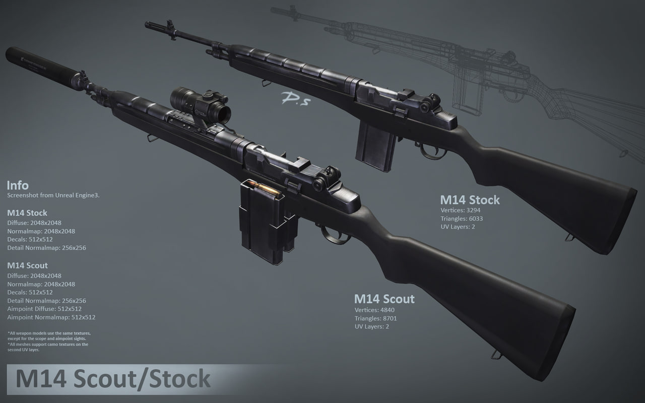 M14 Modern Rifles Package 3D-Modell - TurboSquid 546107