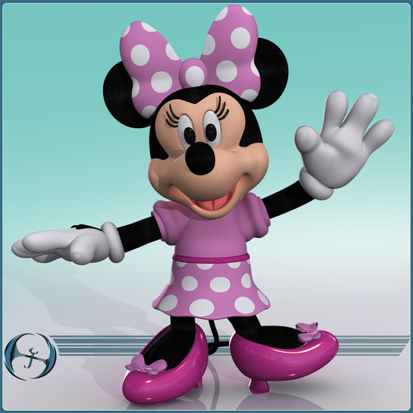 3d model of cartoon mouse minnie