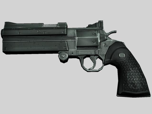 high-tech revolver 3d model