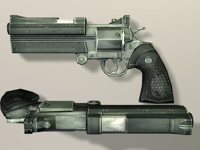 high-tech revolver 3d model