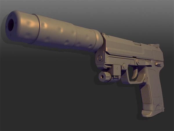 3d model silenced pistol