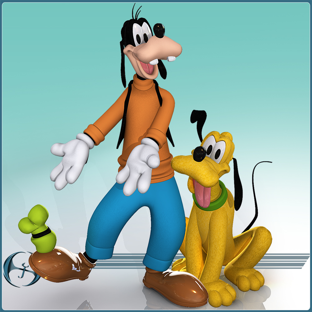 2 goofy pluto 3d 3ds