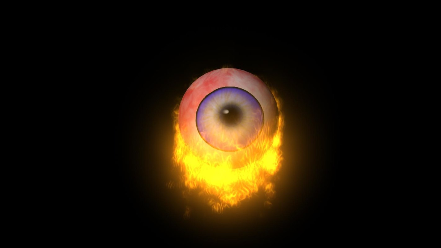 3d flaming eye