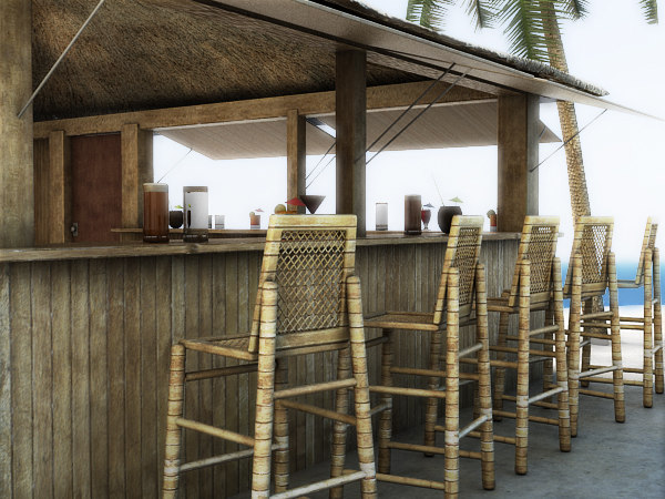 3d beach bar model