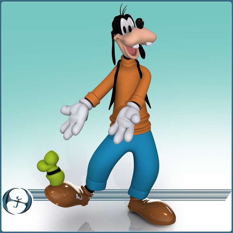 character cartoon goofy 3d model