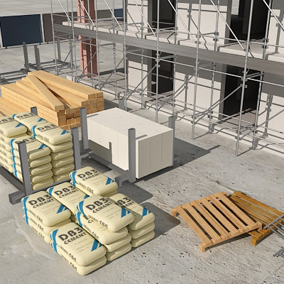 3d construction area model