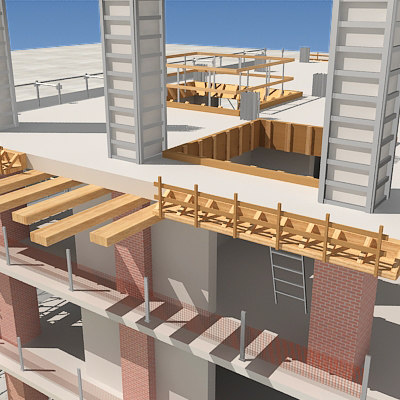 3d construction area model