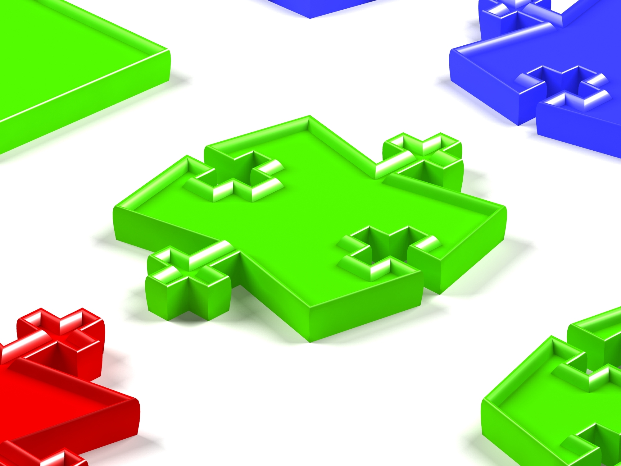 7 jigsaw puzzles different 3d model