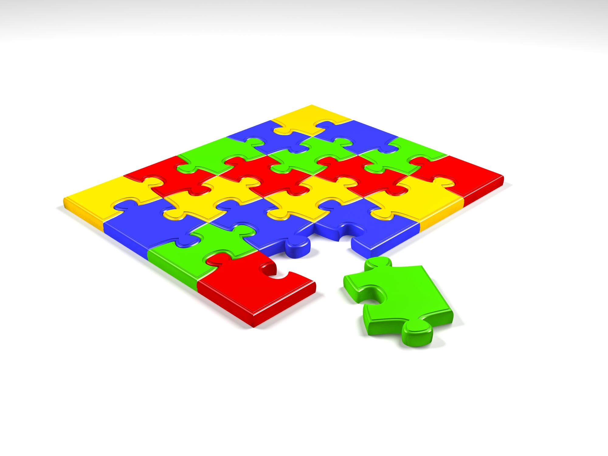 7 jigsaw puzzles different 3d model
