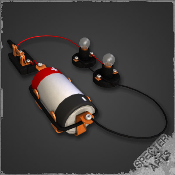 illustration simple parallel circuit 3d model