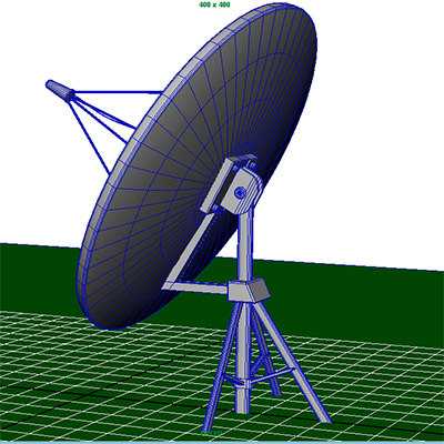 3d satellite dish