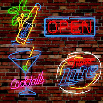 14 neon signs 3d model
