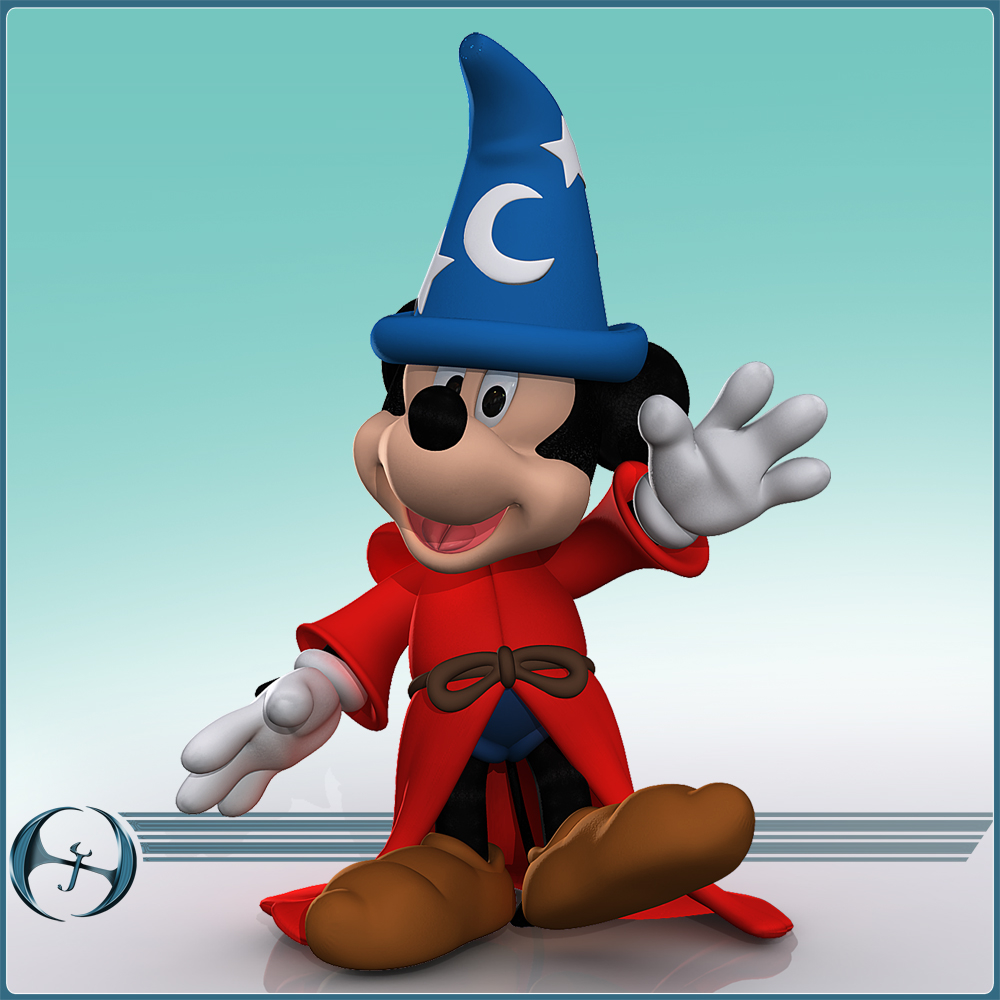 3d cartoon mouse mickey fantasia model