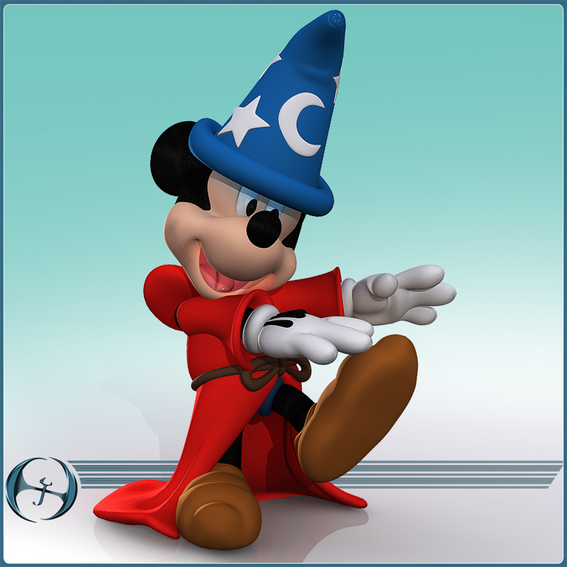 3d cartoon mouse mickey fantasia model