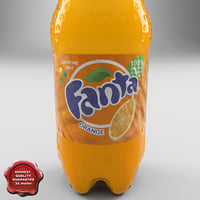 fanta orange bottle tin 3d model