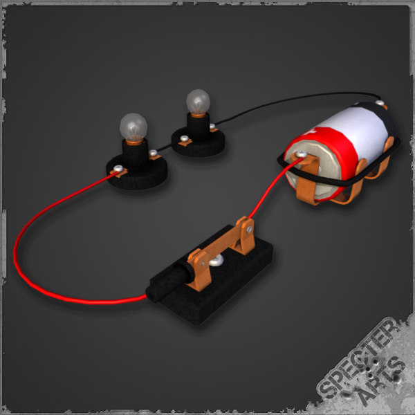 illustration simple series circuit 3d model