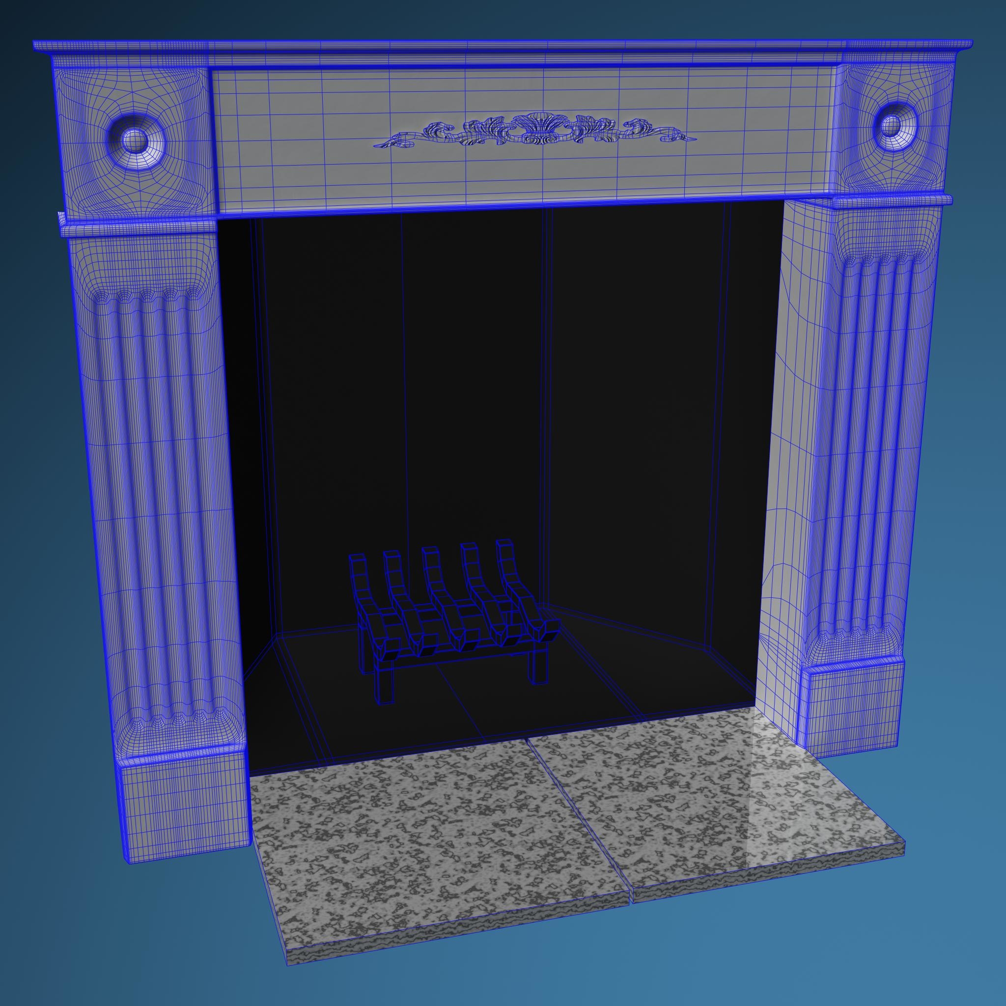 fireplace mantle 3d model