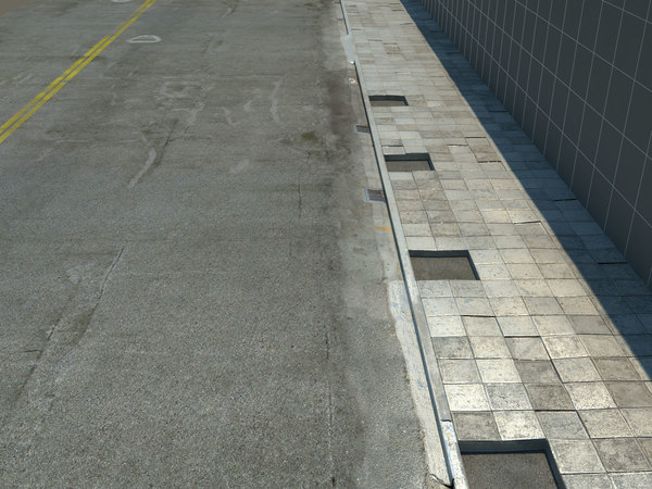sidewalks tileable 3d model