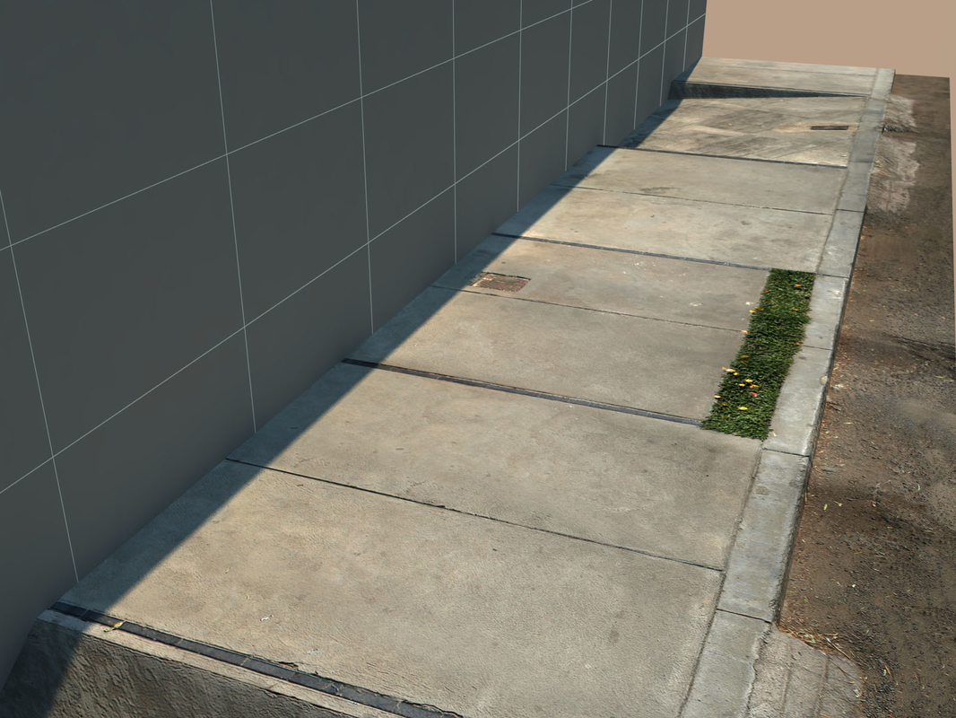 sidewalks tileable 3d model