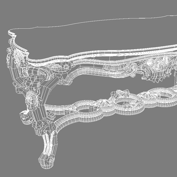 baroque table 3d model