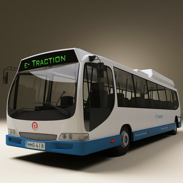realistic bus e-traction 3d model