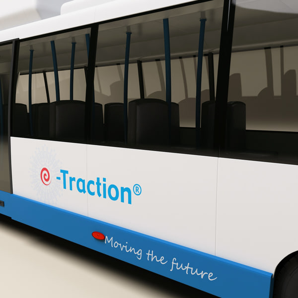 realistic bus e-traction 3d model