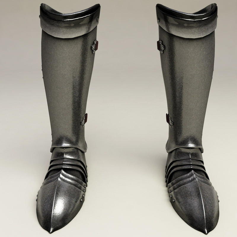 medieval armour boots 3d model
