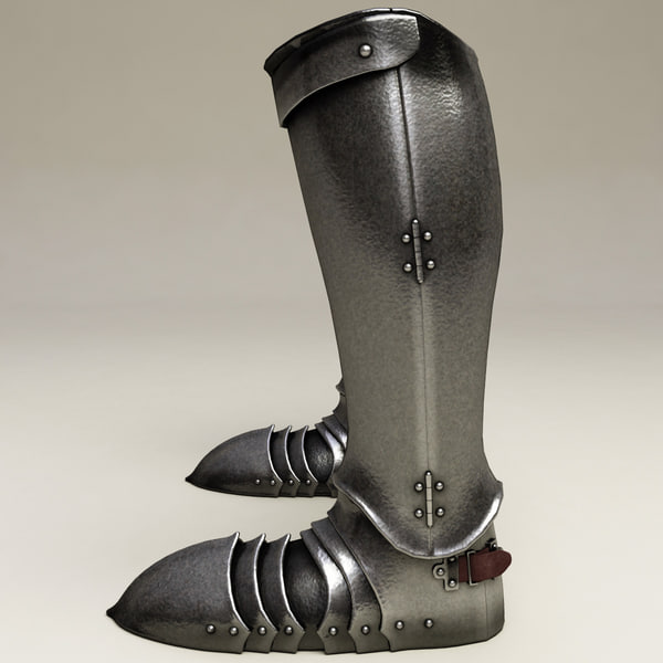 medieval armour boots 3d model