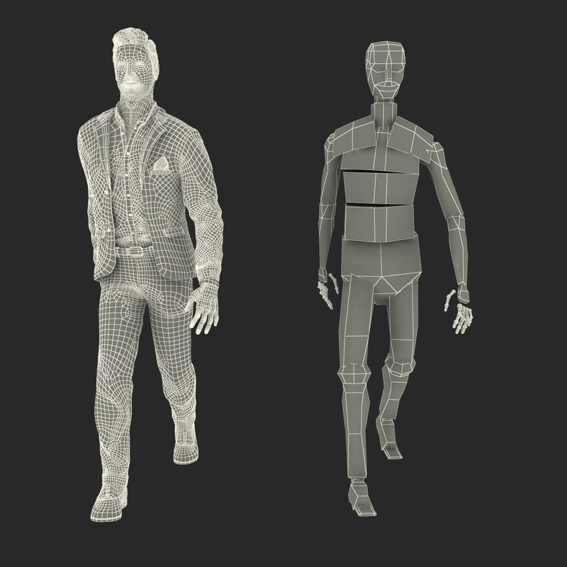 man work casual clothes 3d model