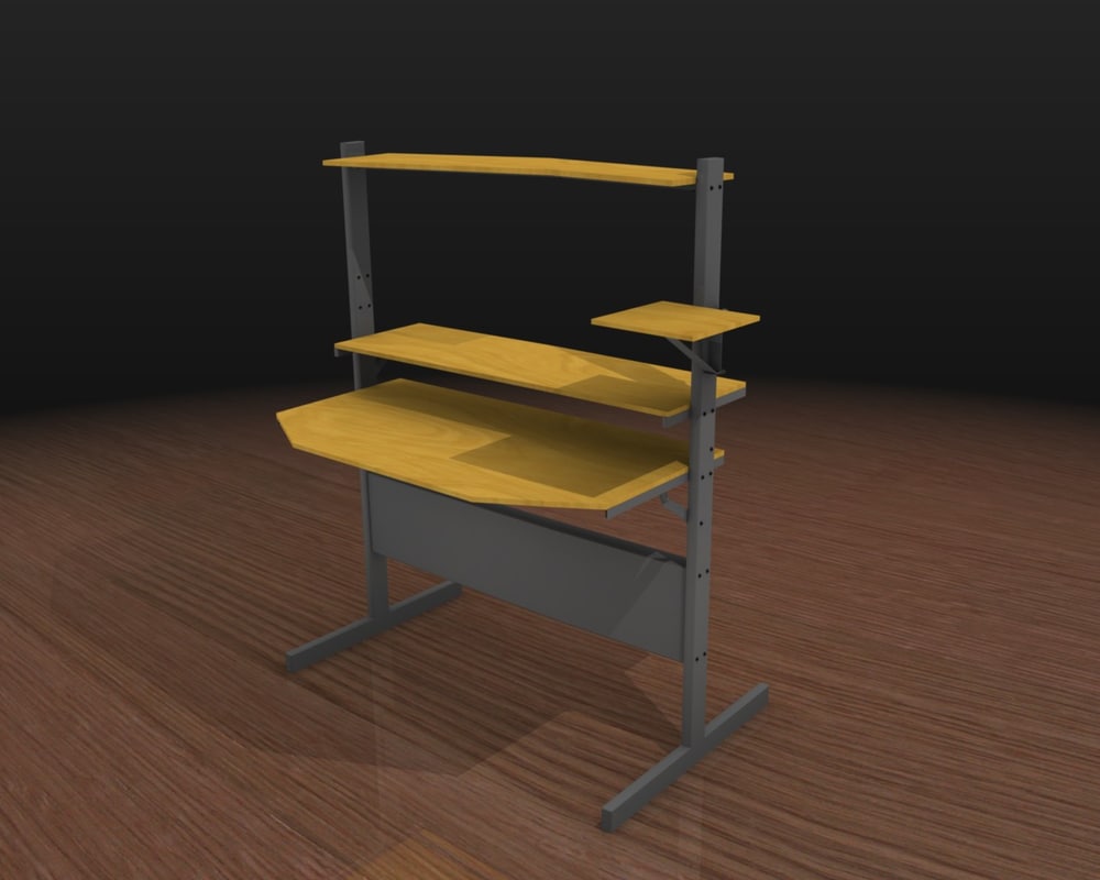 free desk 3d model