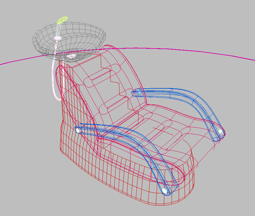 wash shampoo chair 3d model