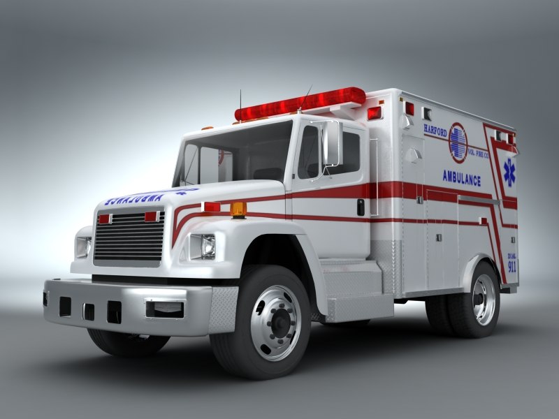 emergency ambulance 3d model