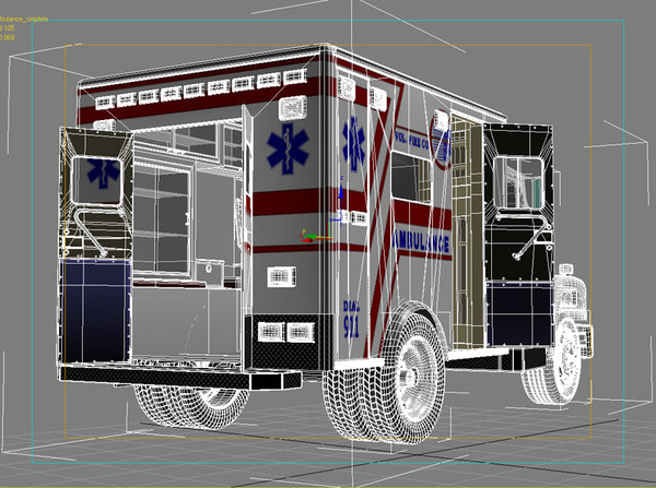emergency ambulance 3d model