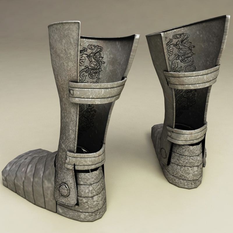 medieval armour boots v2 3d model