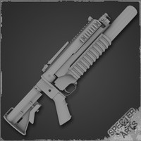 3d mk18 m203 model