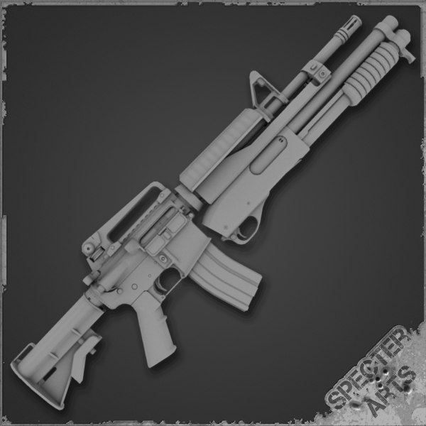 m4a1 masterkey weapons rifle 3d model