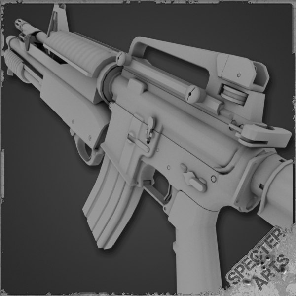 m4a1 masterkey weapons rifle 3d model
