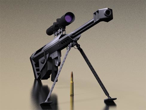 barrett m90 sniper rifle 3d model