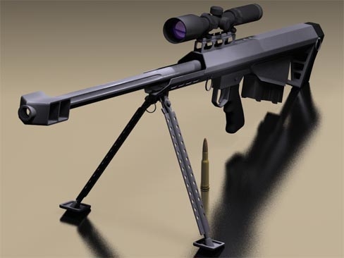 barrett m90 sniper rifle 3d model