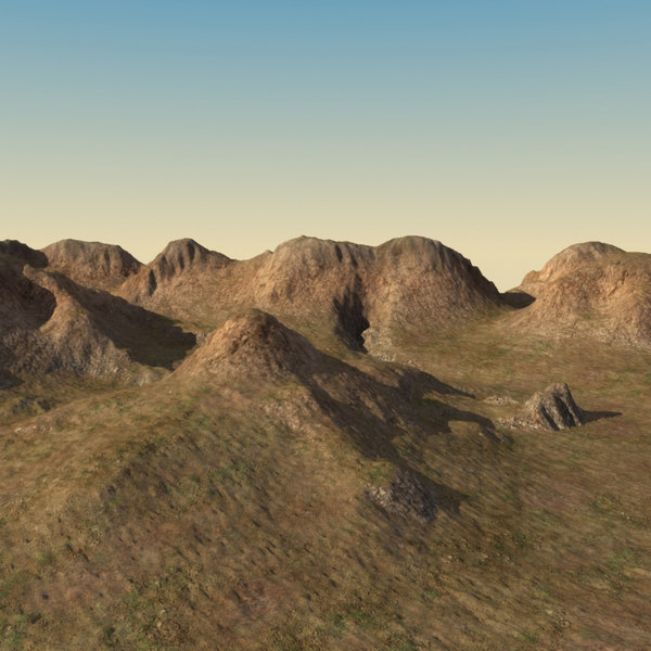 steppe terrain landscape 3d model