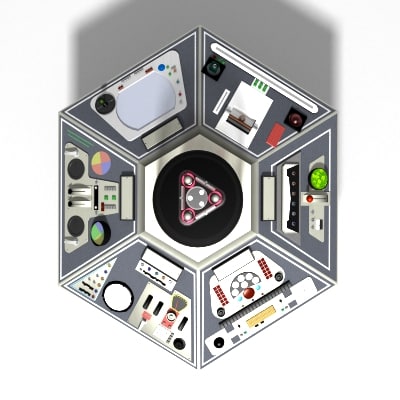 set 1982 doctor tardis 3d model