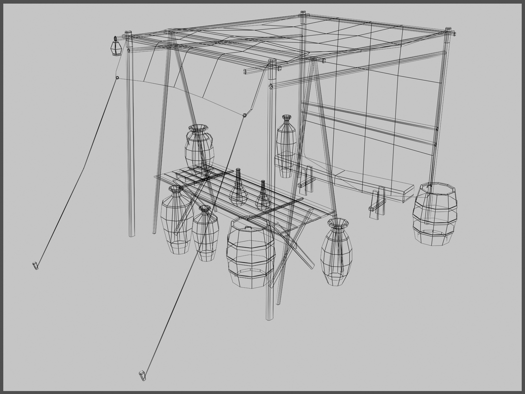 pottery stall 3d model