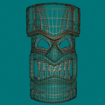 hawaiian tiki mask ocean 3d model