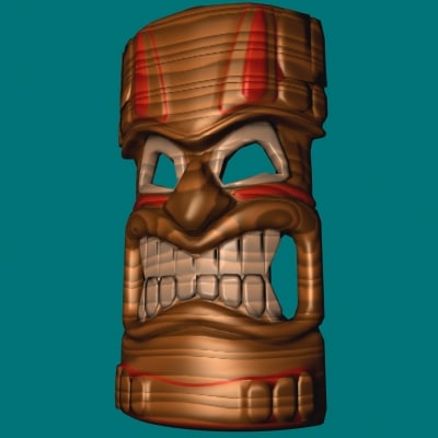 hawaiian tiki mask ocean 3d model