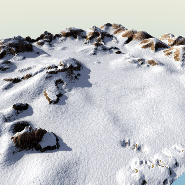 snowy terrain landscape scene 3d model
