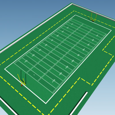 realistic football field 3d model